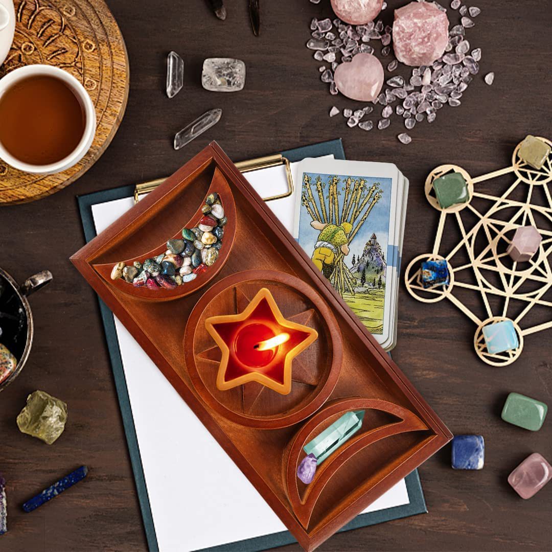 Reikistal Tarot stand wooden crystal stand